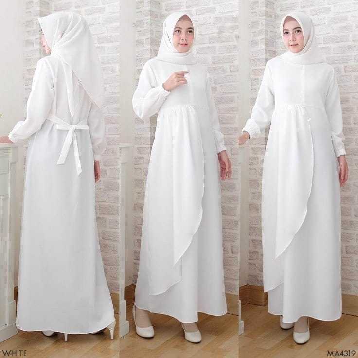 Jual Gamis Putih Umroh Polos Gamis Wanita Remaja Dewasa Jumbo Kekinian ...
