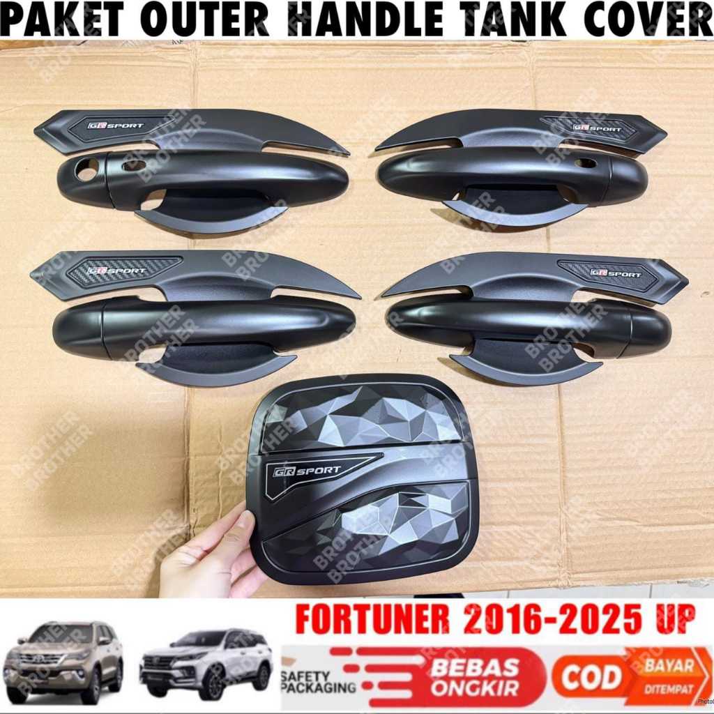 Jual Paket Outer Handle Tank Cover All New Fortuner GR SPORT 2016 2024 2025 2026 2027 Hitam Doff ...