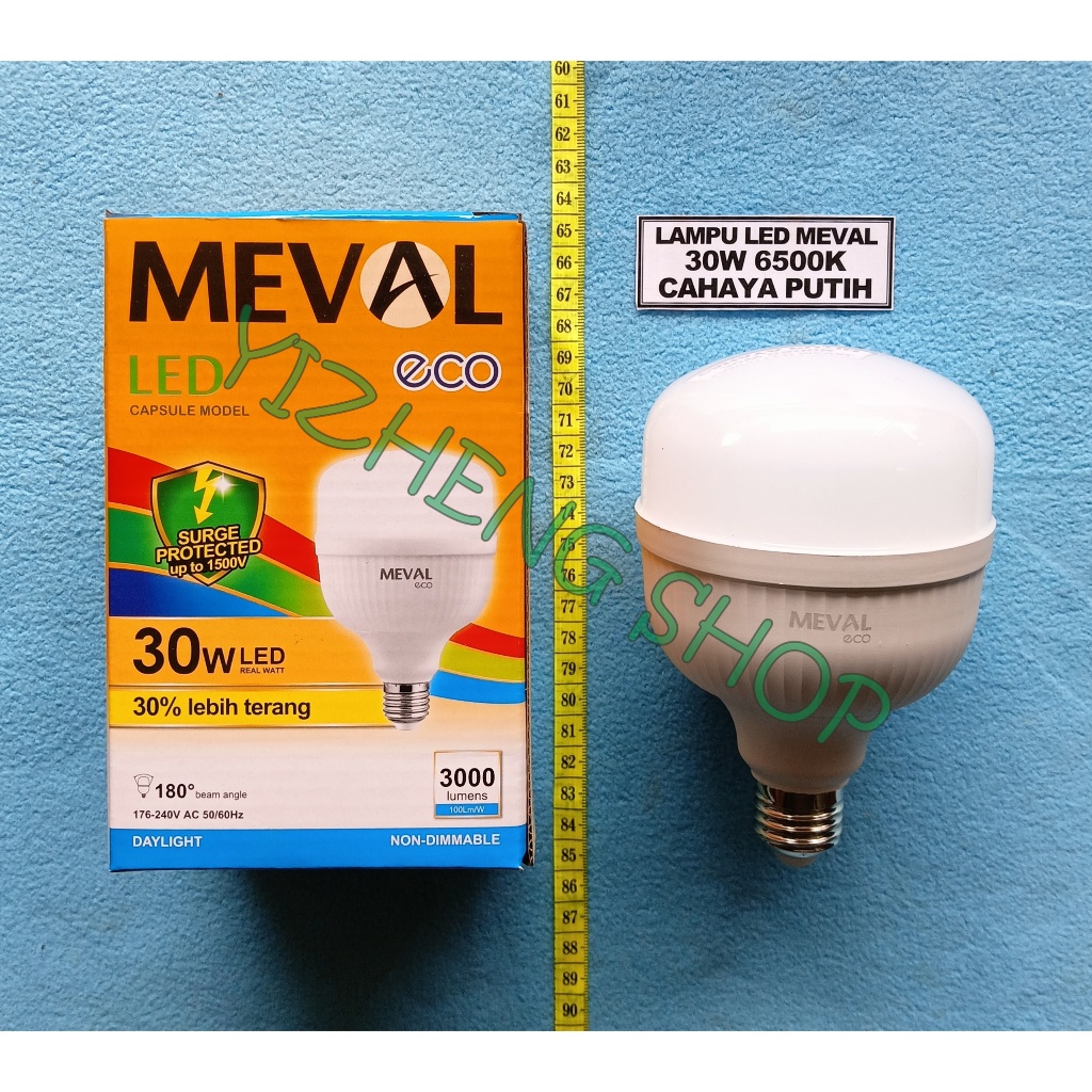 Jual LAMPU LED 30W (T-BULB) MEVAL CAHAYA PUTIH | Shopee Indonesia