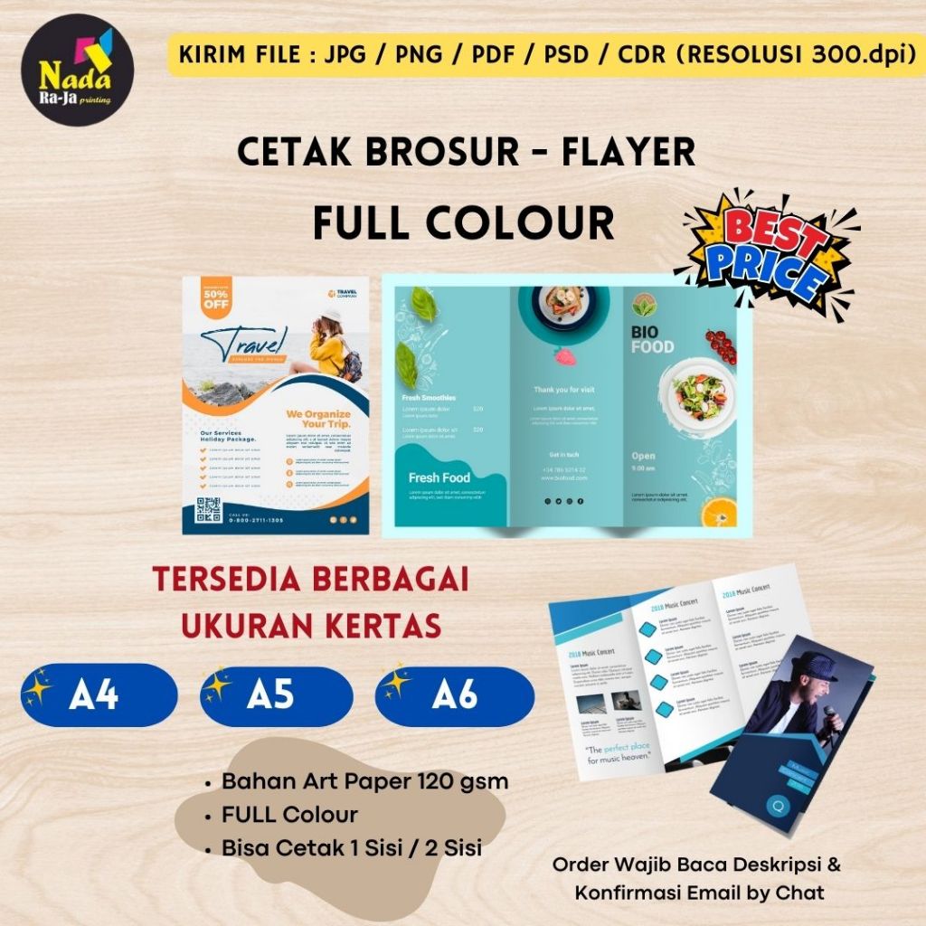 Jual Cetak Brosur - Flayer | Cetak Media Promosi | Full COLOUR | Shopee Indonesia