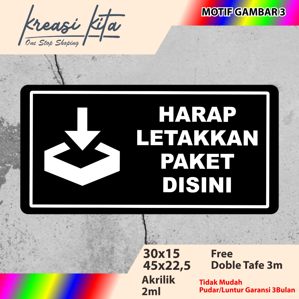 Jual AKRILIK PAKET LETAKAN DISINI TIPE 3 ACRILYC CUSTOM SIGNAGE ...