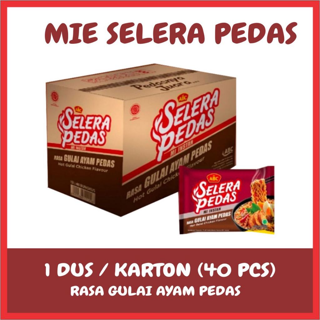 Jual Mie ABC Selera Pedas Rasa Gulai Ayam Pedas 1 DUS isi 40 pcs ...