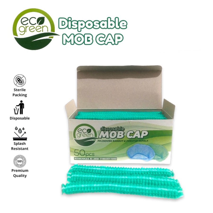Jual Eco Green Disposable Mob Cap | Shopee Indonesia