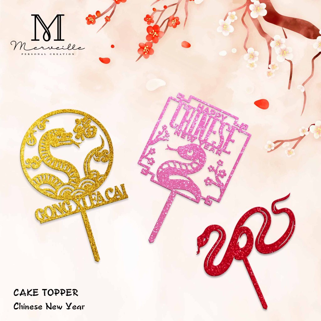 Jual Chinese New Year Cake Topper | Sincia Imlek Ular | Snake Year ...
