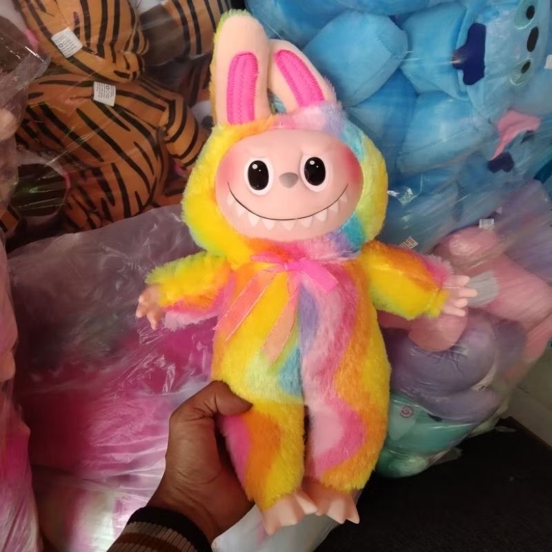 Jual BONEKA LABUBU THE MONSTER EXITING MACARON MUKA KARET RAINBOW BAHAN ...