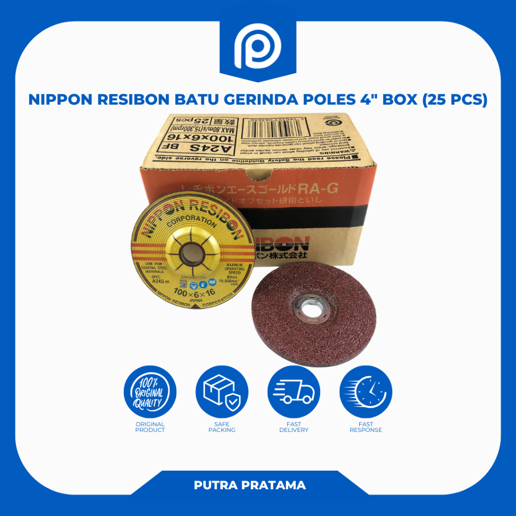 Jual NIPPON RESIBON BATU GERINDA POLES 4" (100x6x16) BOX (25 PCS ...