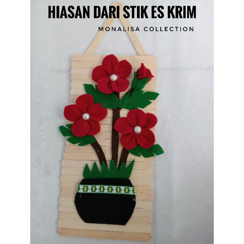 Jual hiasan dinding bunga hias hiasan dinding dari stik es krim prakarya sekolah kerajinan dari ...