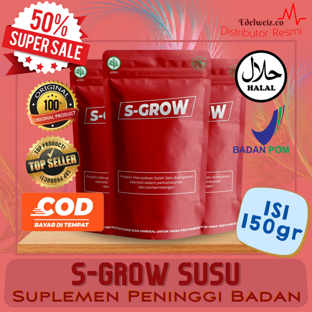 Jual [BEST SELLER] S-GROW Susu Suplemen Peninggi Badan Super Cepat Ampuh Sgrow Kalsium Suplemen ...