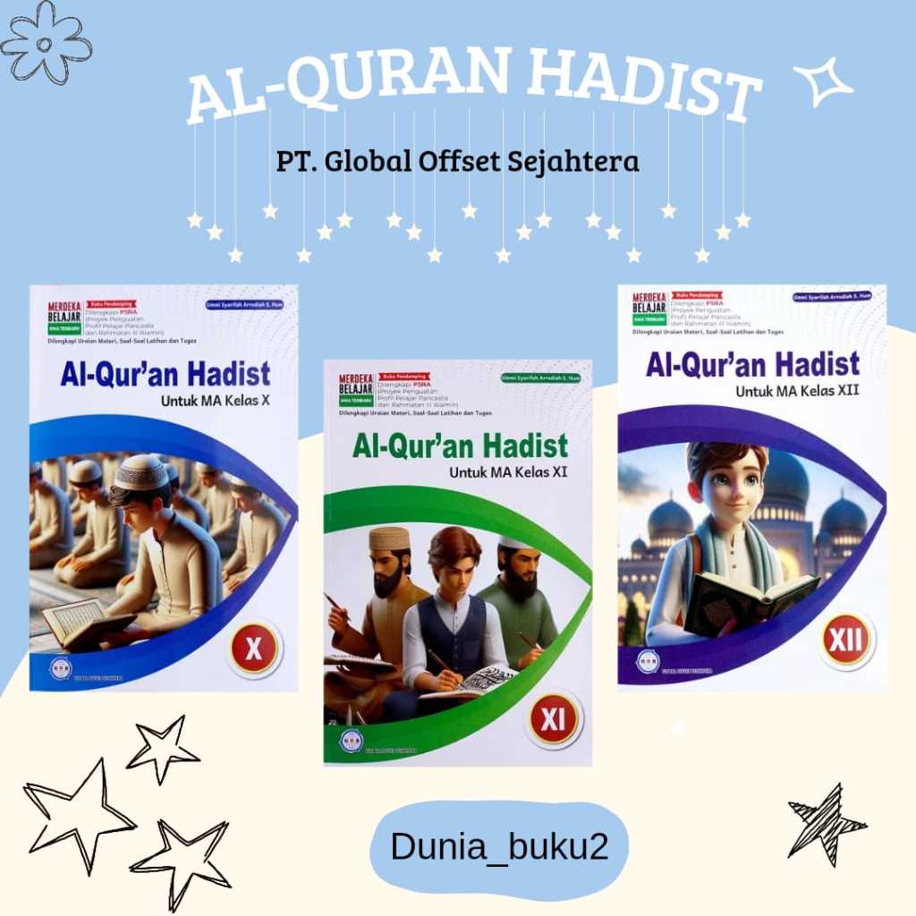 Jual BUKU SISWA AL-QURAN HADIST (QURDIST) TERBARU KMA 450 KELAS 10,11,12 KURIKULUM PENGGERAK ...