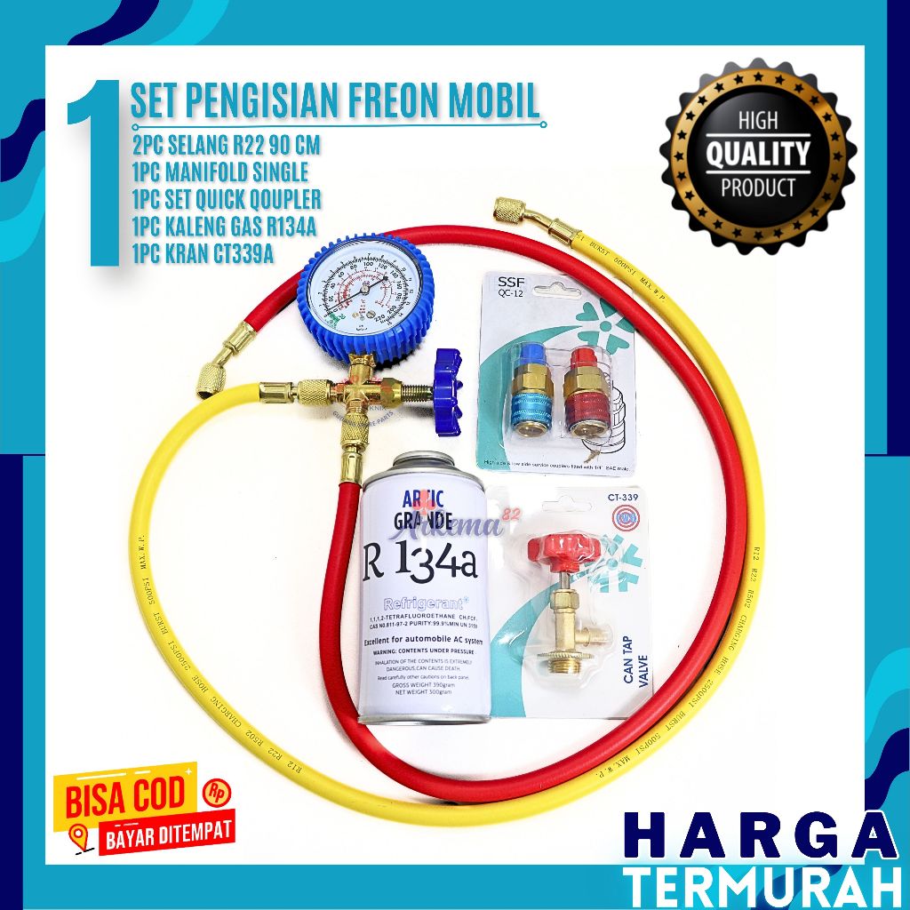 Jual PAKET LENGKAP FREON MOBIL SET | PERLENGKAPAN ISI ULANG FREON ...