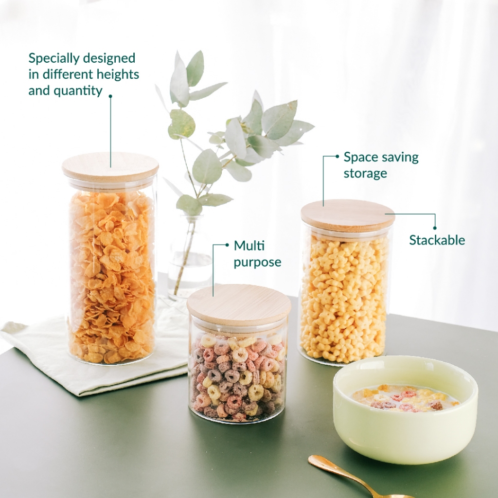 Jual Toples Kaca Snack Bulat Tutup Kayu Storage Jar Borosilicate Kedap ...