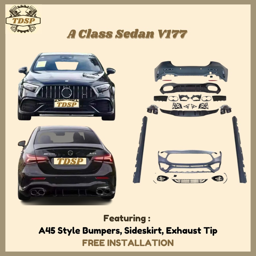 Jual Bodykit Mercedes Benz V177 A45 For A200 A35 Sedan Body Kit Mercy ...
