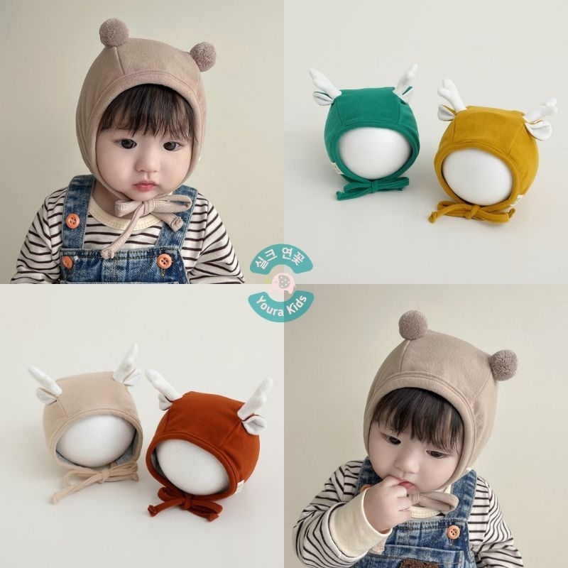 Jual 0-18 bln | Topi BONNET Anak Bayi Newborn-V2 POM2 BALL SOFT COTTON ...