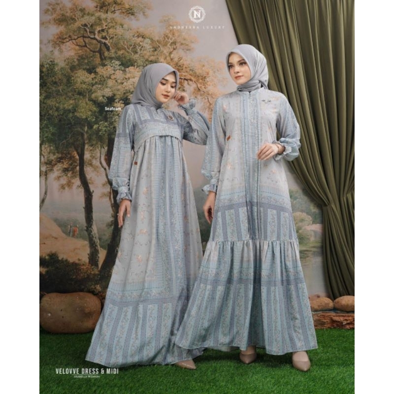 Jual NEW TERBARU VELOVVE SERIES VELOVE DRESS GAMIS STYLE 1 (SATU) & 2 (DUA) original Nadheera ...
