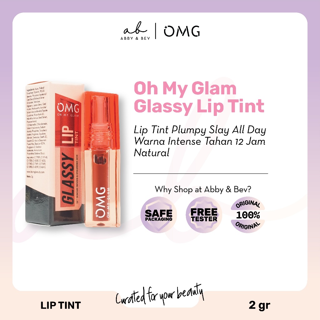 Jual AB - OMG Oh My Glam Glassy Lip Tint [2g]/ Lip Tint Plumpy Slay All ...