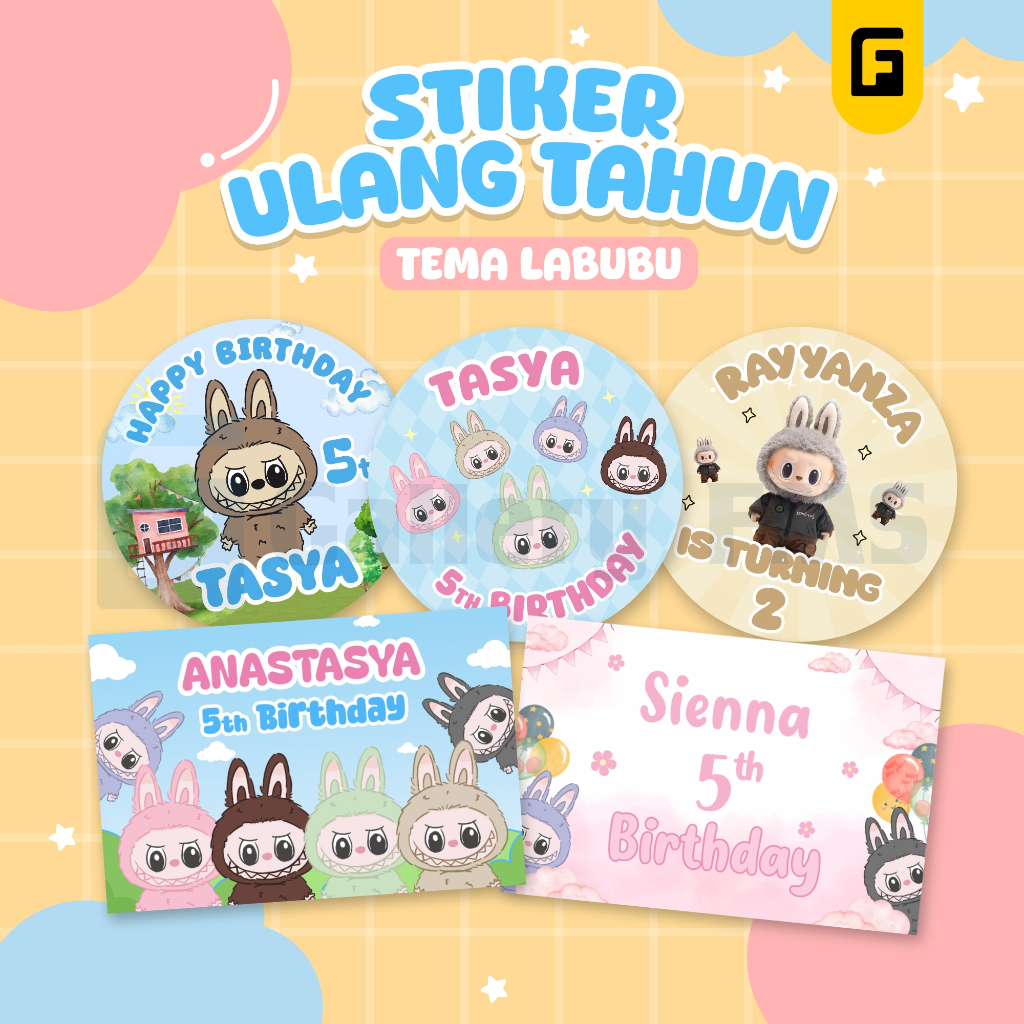 Jual Stiker Label Ulang Tahun Labubu - Sticker Ultah Labubu | Shopee ...