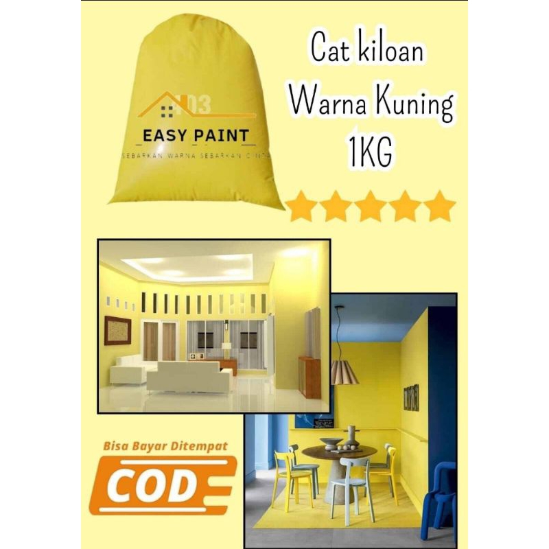 Jual CAT TEMBOK KILOAN 1KG WARNA KUNING KUALITAS SUPER CAT KILOAN CAT ...