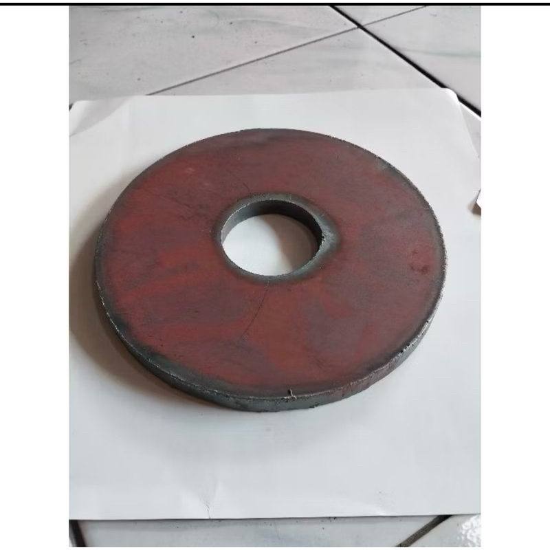 Jual besi plat bulat murah tebal 10mm X diameter 180mm lobang 50mm 1pcs ...
