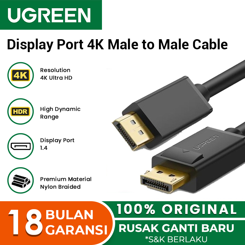 Jual UGREEN Display Port 4K DP 1.2 Male to Male Cable | Shopee Indonesia