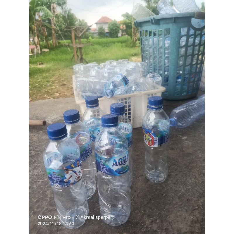Jual BOTOL AQUA KOSONG BERSIH 600 mili SIAP PAKAI, ISI (20 PCS ...