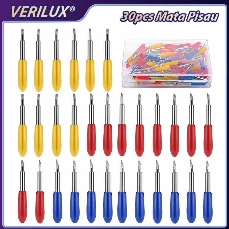 Jual Verilux 30pcs Mata Pisau Cutting Sticker Roland 30/45/60 Derajat Roland Blade Roland Cricut ...