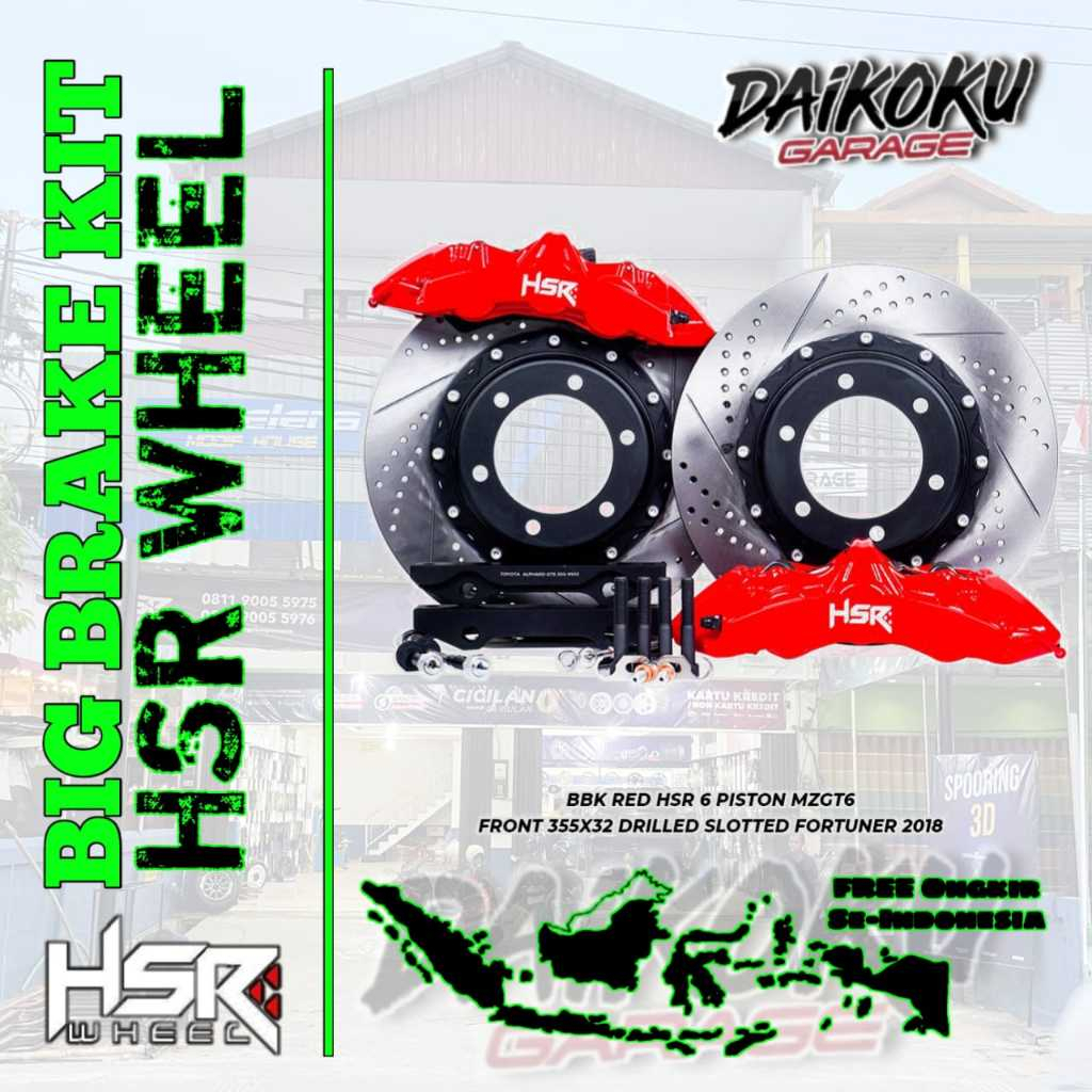 Jual BBK HSR Fortuner 6 PISTON Ukuran 355x32 Big Brake Kit FRONT RED - hsr banjarmasin | Shopee ...