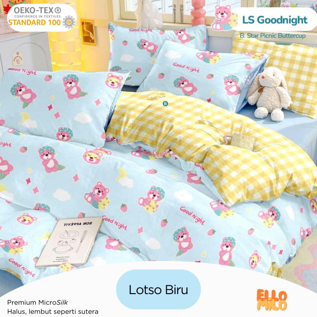 Jual Sprei Set Lotso | Katun Microsilk | 120x200 140x200 160x200 ...