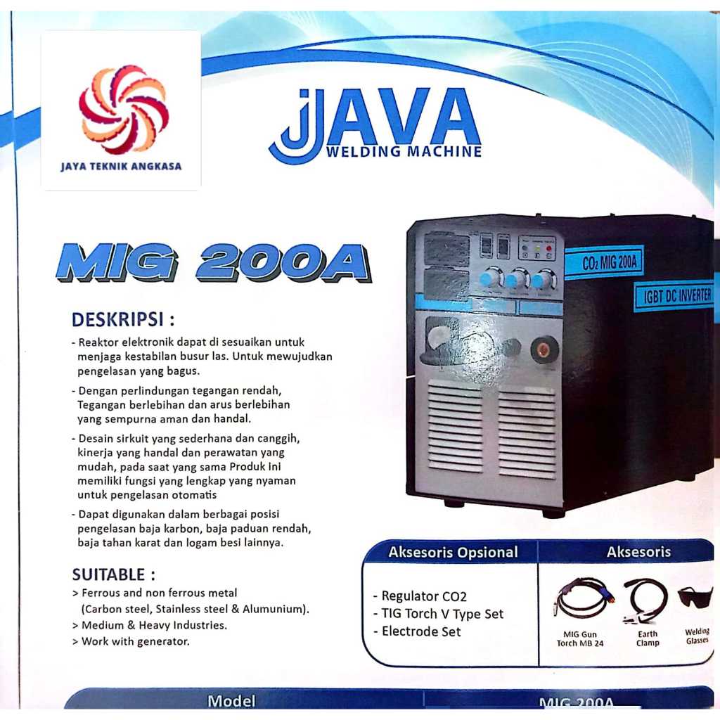 Jual MESIN LAS Mig 200 A JAVA WELDING PERLENGKAPAN LAS | Shopee Indonesia