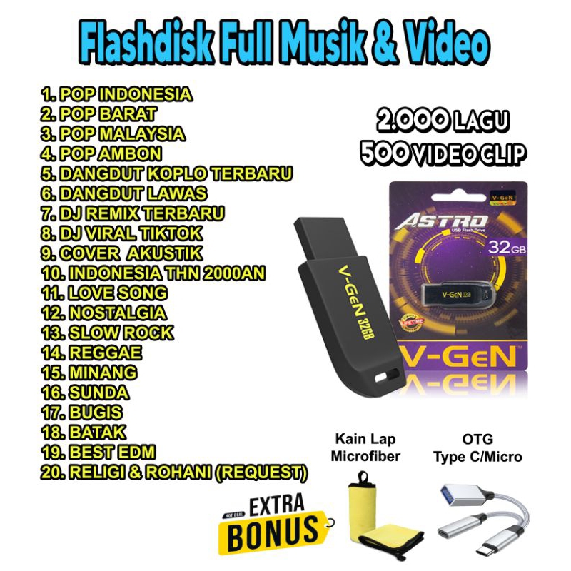 Jual Flashdisk 32 GB Full Musik | Shopee Indonesia