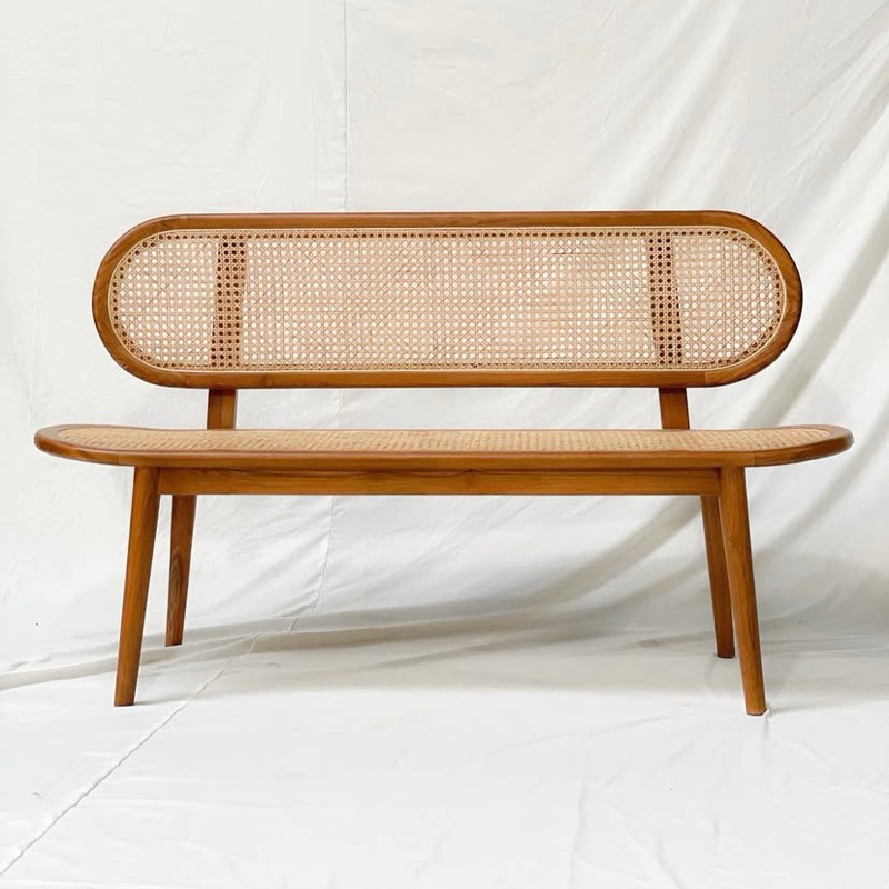 Jual bangku rotan minimalis kayu jati bench rotan jati kursi teras ...