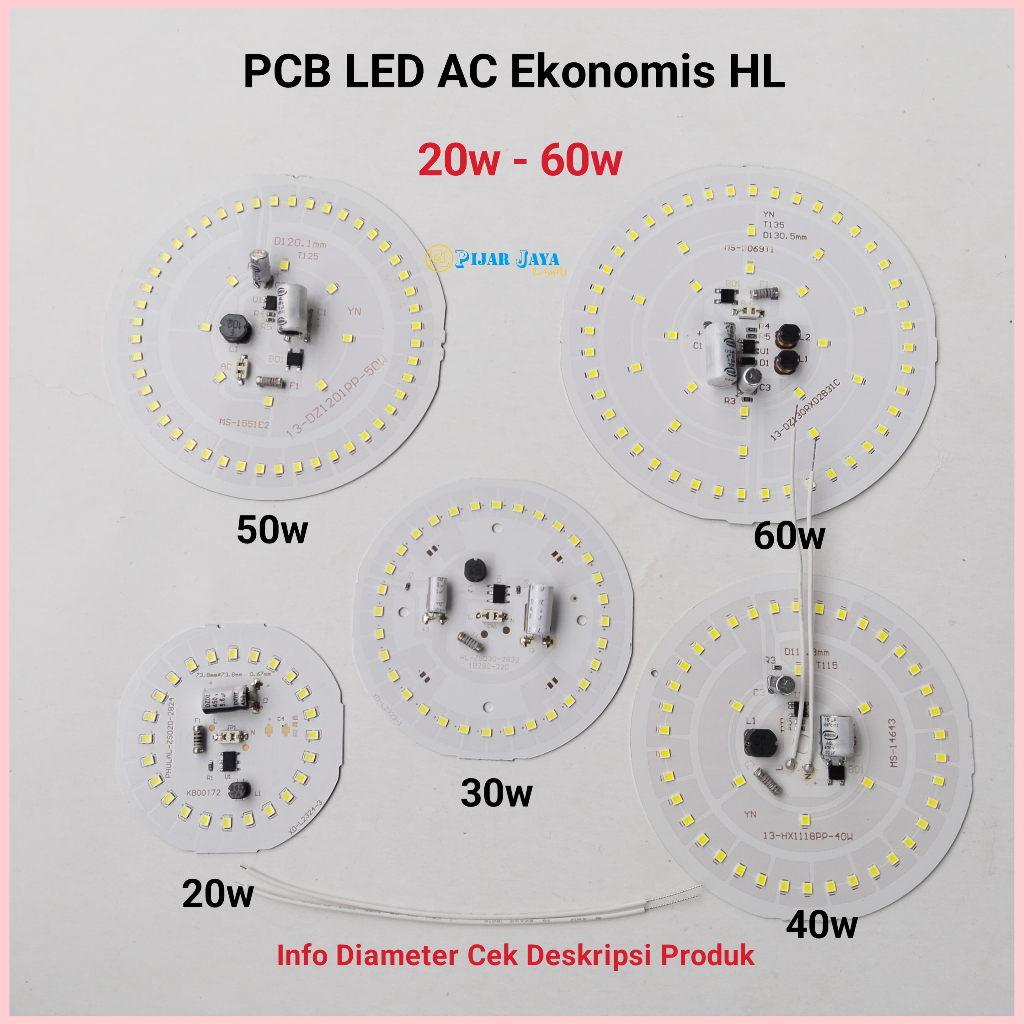Jual PCB Lampu LED 20 30 40 50 Watt Ekonomis HL Mesin Lampu LED 20W 30W ...