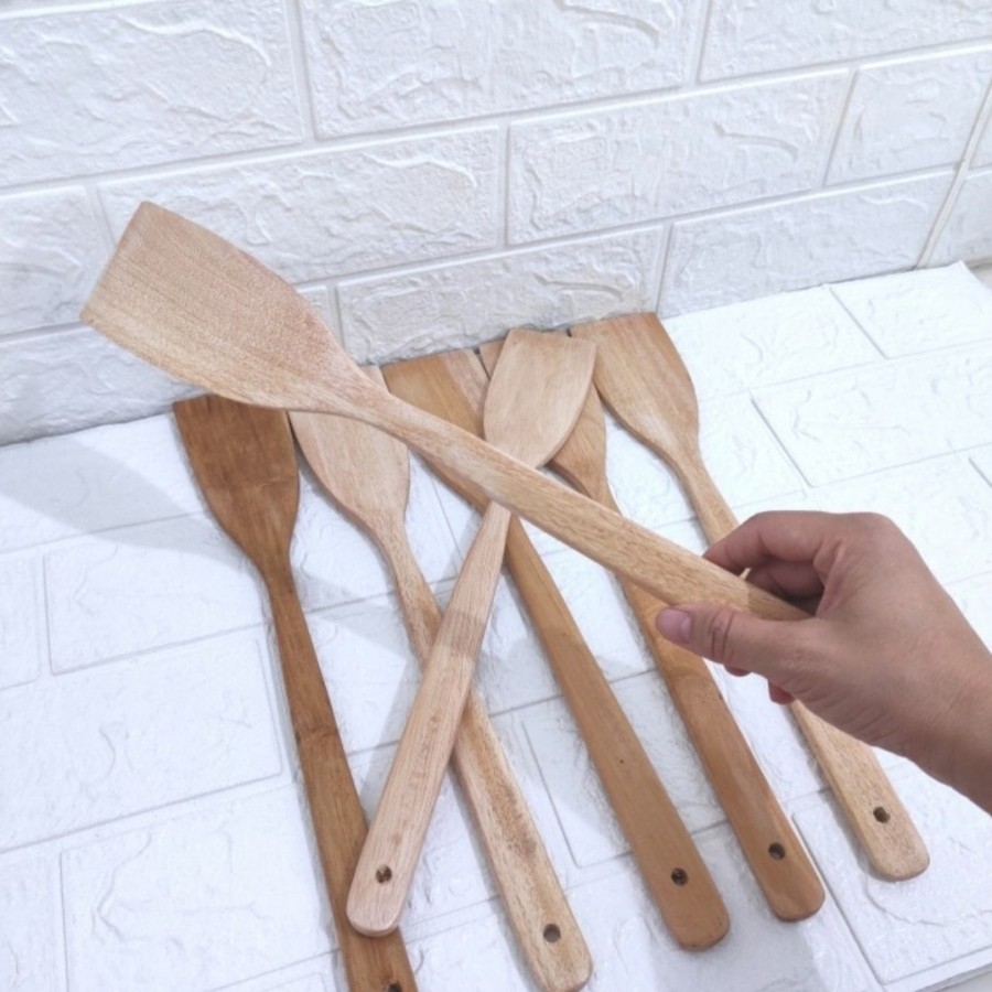 Jual Sutil Kayu Spatula Sodokan Pengaduk | Shopee Indonesia
