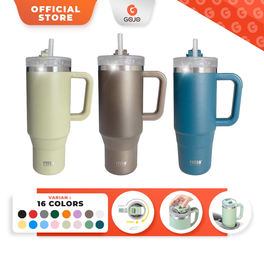 Jual Tyeso Botol Tumbler Stainless Bottle With Handle 900ml Coffee Tea Portable Mug Thermos Cup ...