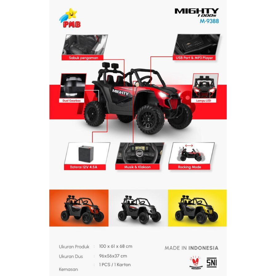 Jual Mobil Aki Anak MIGHTY 1000s M-9388 | Shopee Indonesia