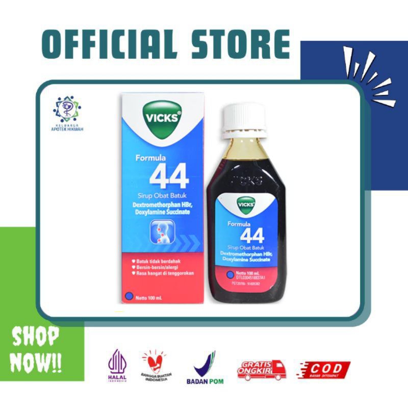 Jual Vick Formula 44 Syrup 100 ml Mengatasi Batuk Tidak Berdahak ...