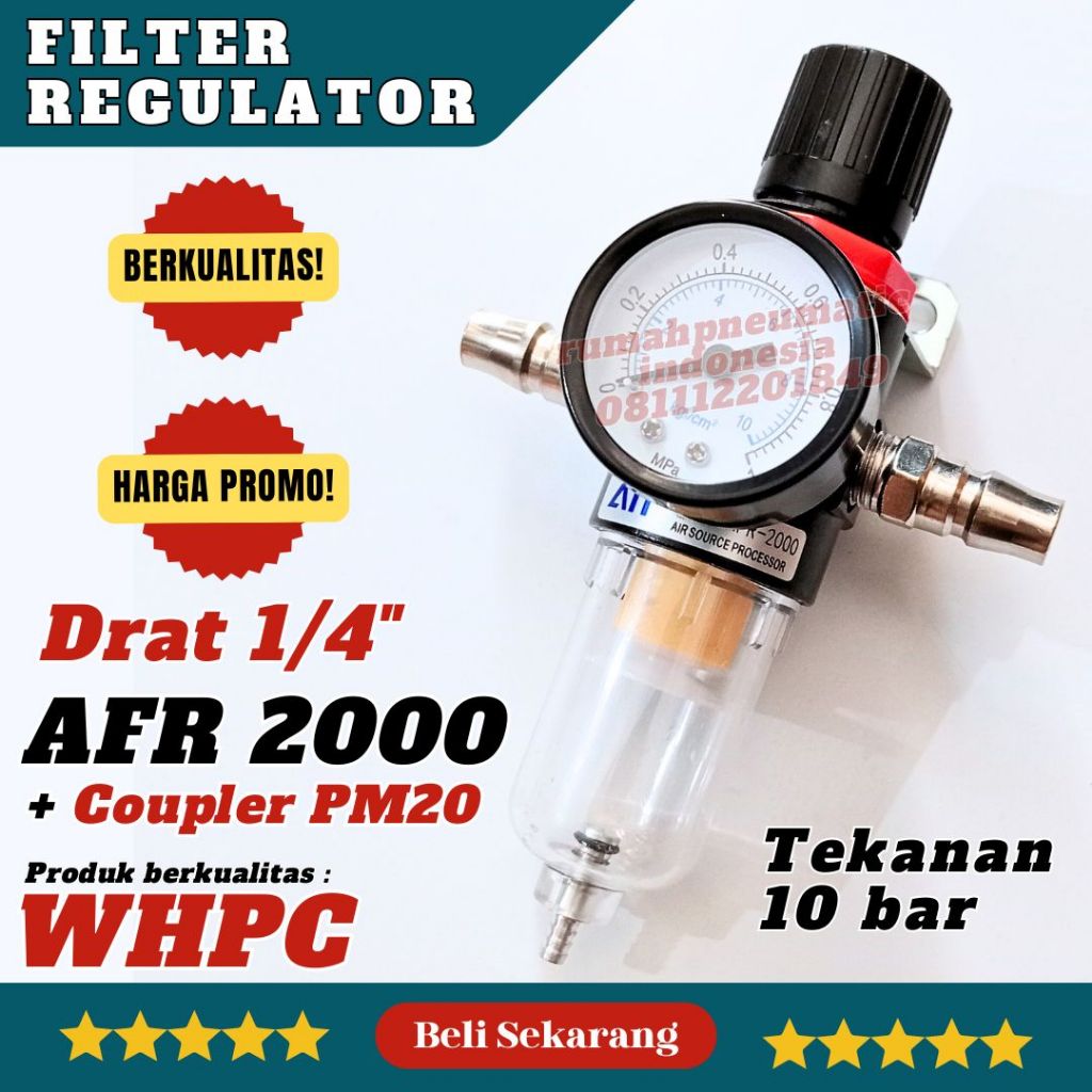Jual SET FILTER REGULATOR COUPLER AFR 2000 AR 2000 AFC 2000 Drat 1/4 in ...