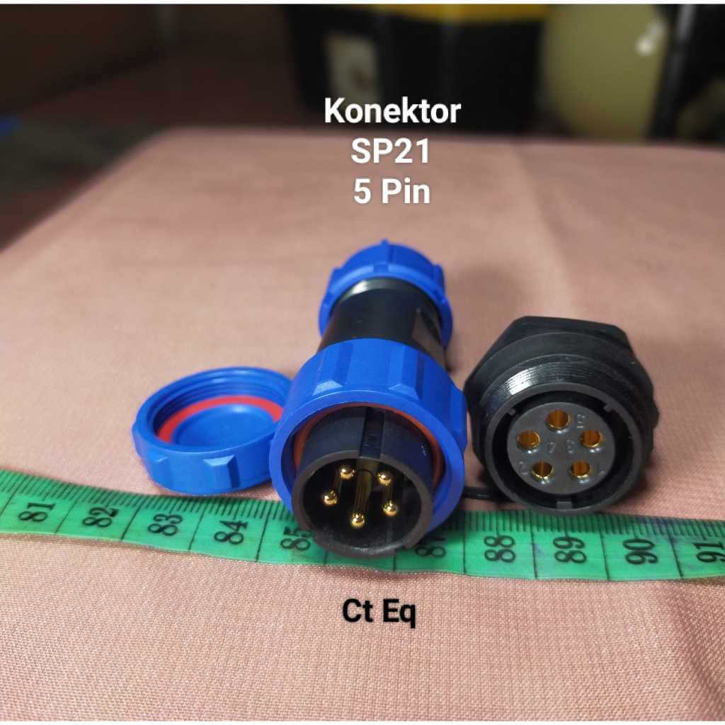 Jual Konektor SP21 5 Pin Plug n Socket IP68 Panel Mount Connector ...