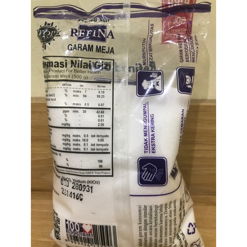 Jual Garam Refina 500 g / Garam Meja | Shopee Indonesia