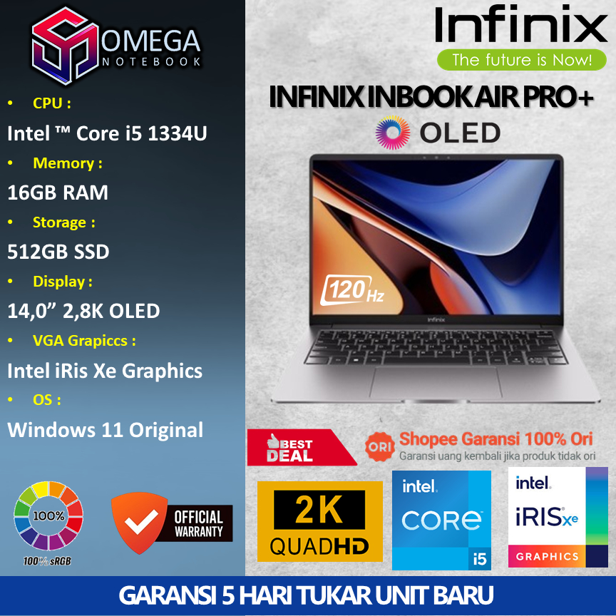 Jual Laptop Infinix Inbook AIR PRO + i5 1334U 16GB 512GB iRis Xe 14,0 2 ...