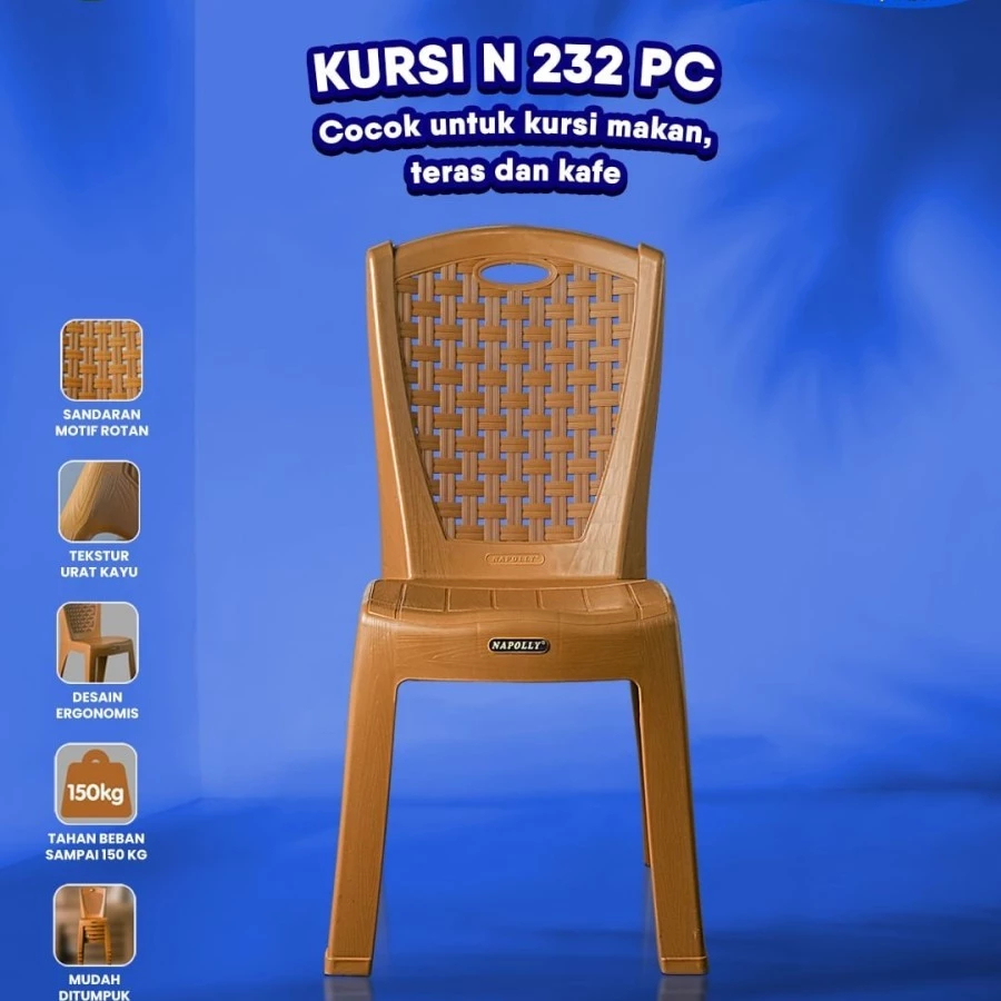 Jual kursi plastik napolly big 232 p jati / KURSI SANDAR | Shopee Indonesia