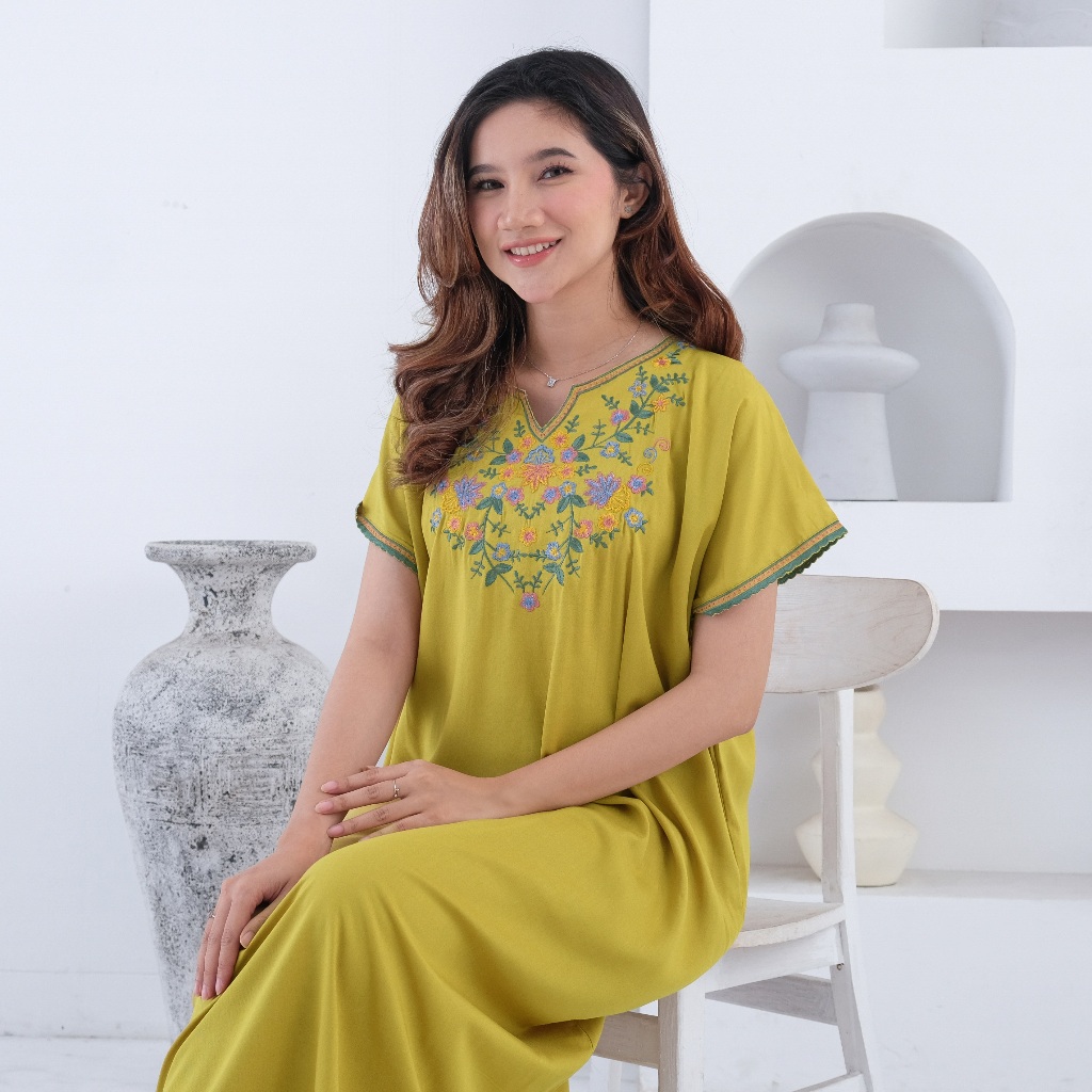 Jual Daster Bordir Dahlia Polos Non Busui Katun Rayon Premium | Shopee ...