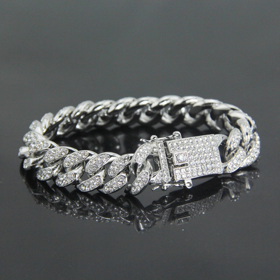 Jual Gelang Mewah Diamond Bling Bling Silver & Gold V2 13mm / Gelang ...