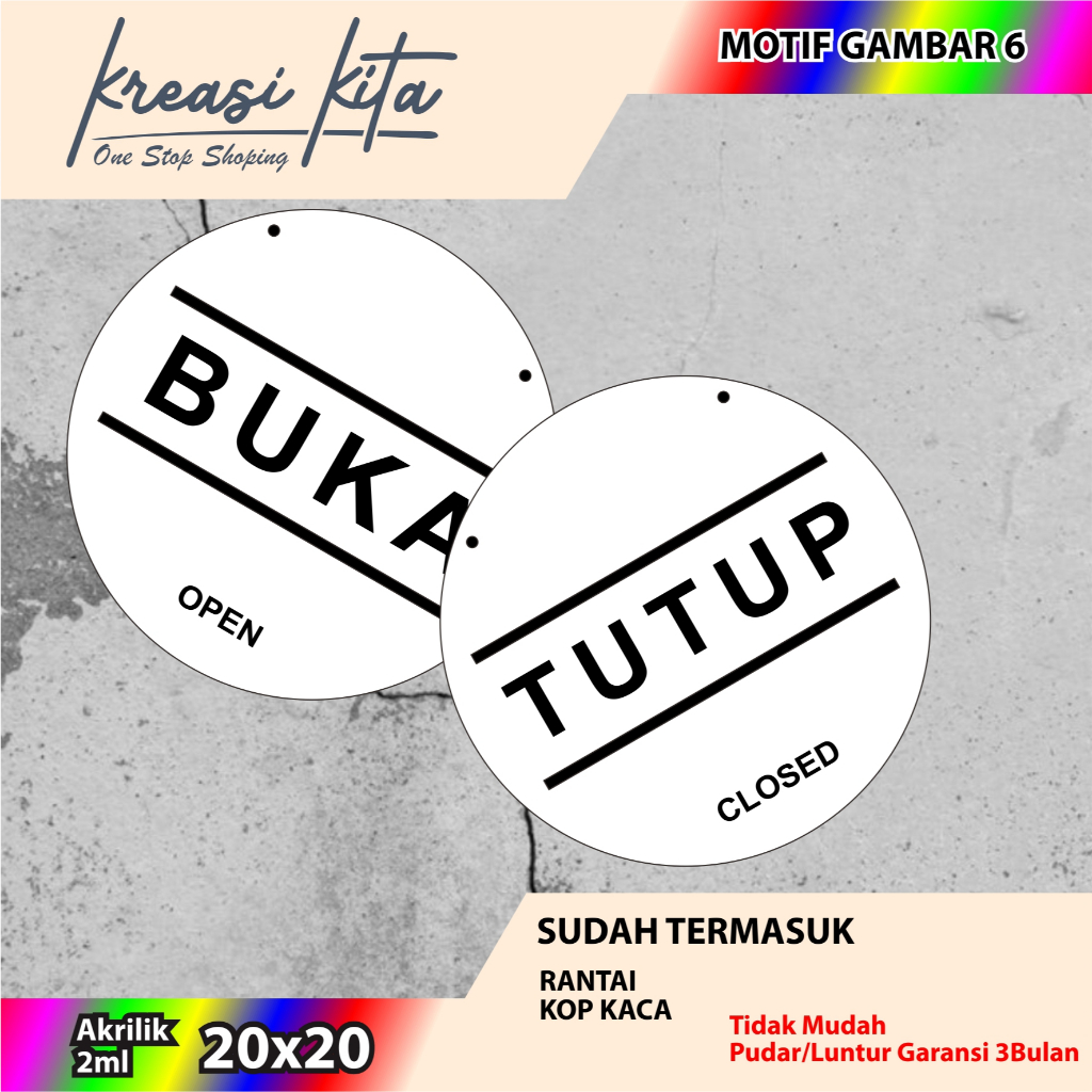 Jual AKRILIK OPEN CLOSE BULAT TIPE 5 ACRILYC CUSTOM SIGN ACRILYC ...