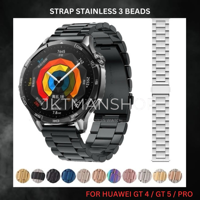 Jual STRAP TALI JAM HUAWEI WATCH GT5 / GT 5 PRO 46MM STAINLESS 3 BEADS ...