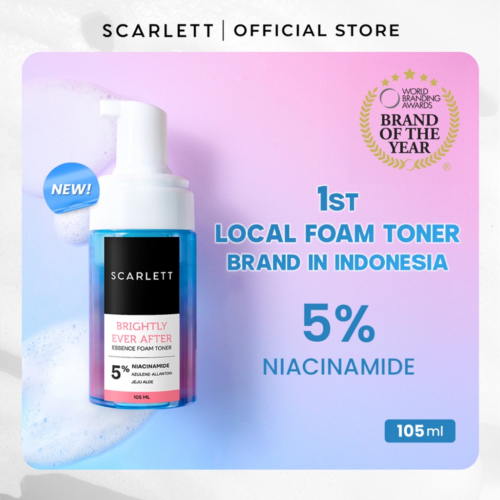Jual Scarlett Whitening Brightly Ever After Essence Foam Toner - Toner ...