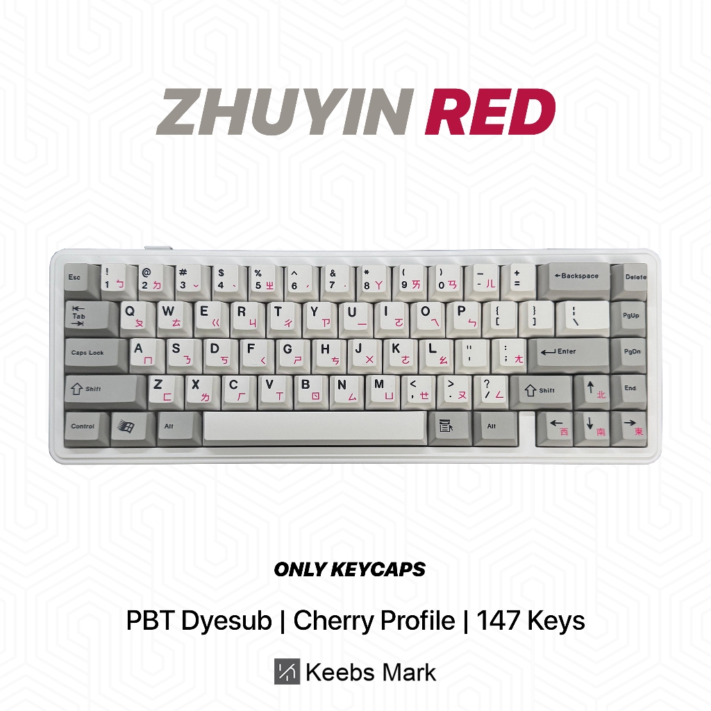 Jual Zhuyin Red Keycaps PBT Dyesubt 147 Keys Cherry Profile Keycaps | Shopee Indonesia
