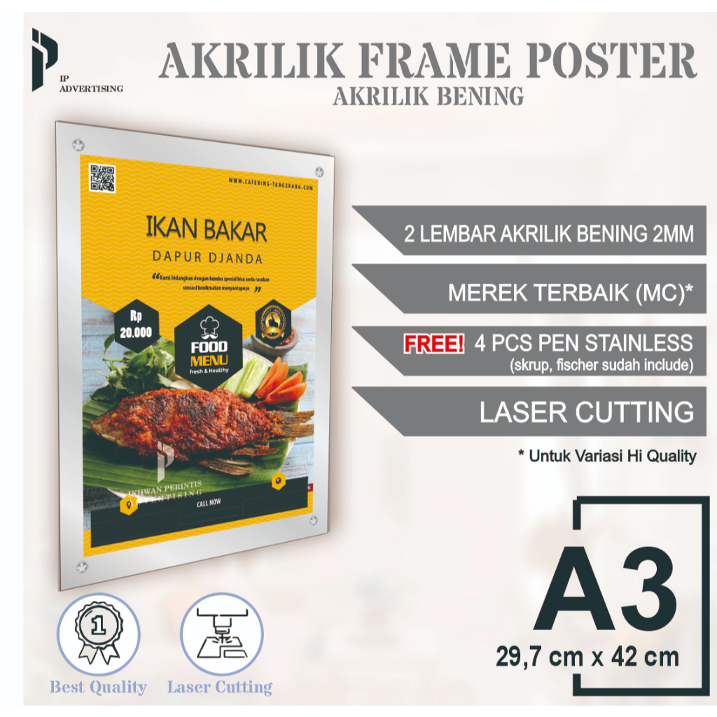 Jual BINGKAI POSTER AKRILIK A3 | FRAME POSTER AKRILIK A2 | DISPLAY POSTER DINDING | Shopee Indonesia