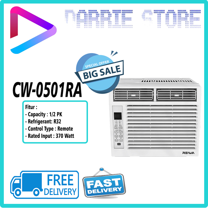 Jual Reiwa AC WINDOW 1/2 PK CW0501RA AIR CONDITIONER 0,5 PK REMOTE CW ...