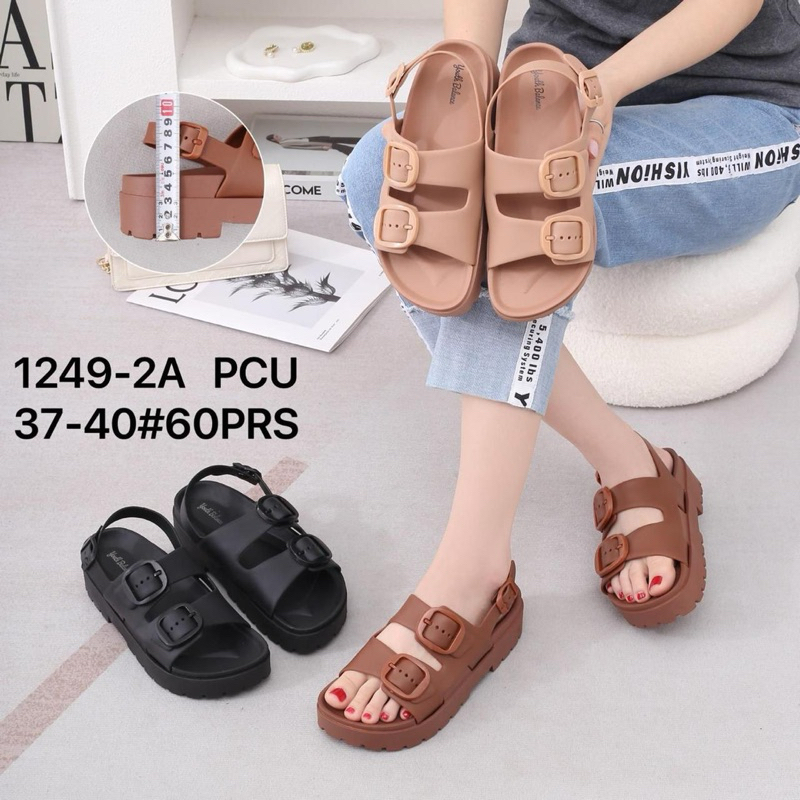 Jual * Sandal Wanita 1249-2A Selop Garis dua Tali belakang Fashion ...