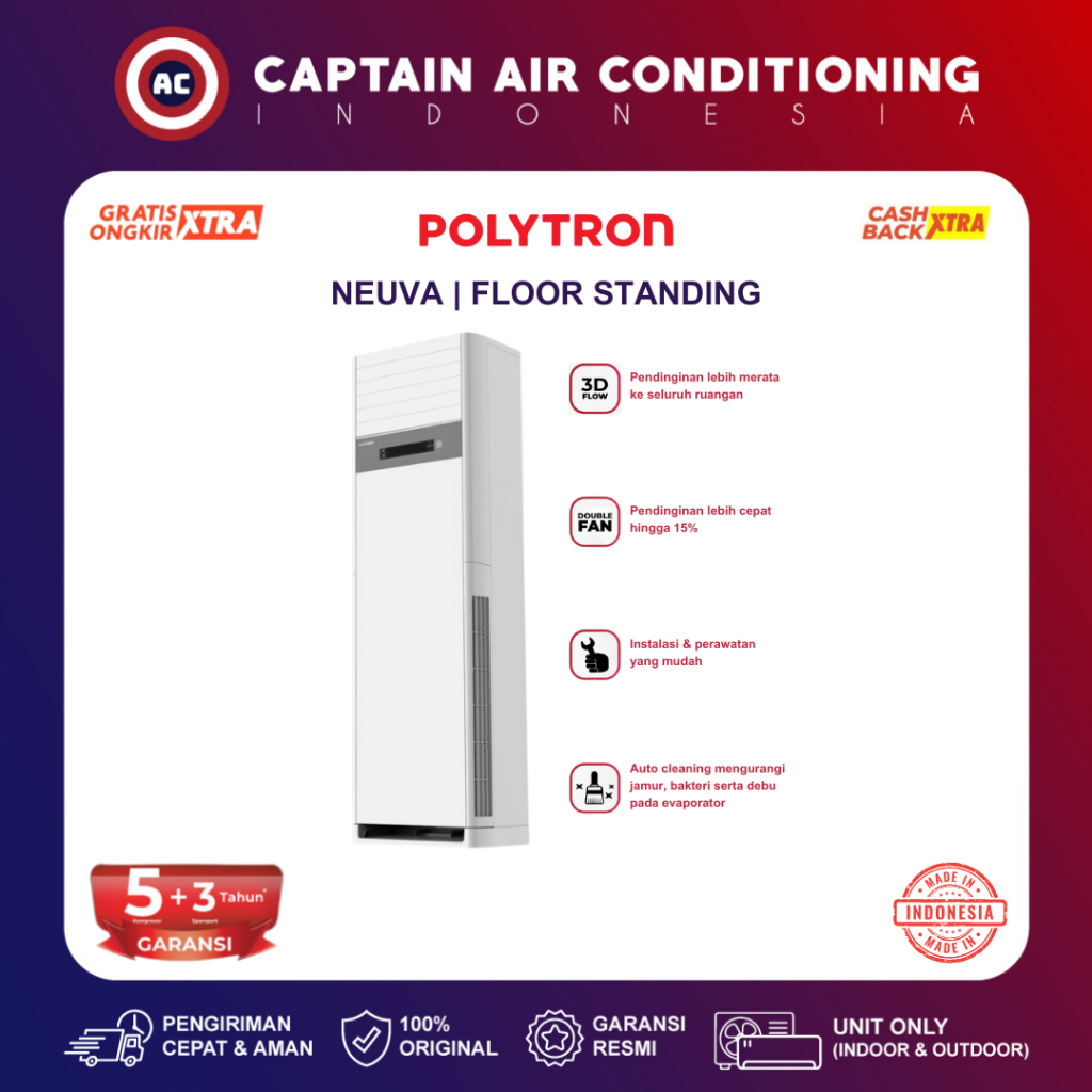 Jual POLYTRON AC Floor Standing PSF-5032 5 PK (3 Phase) | Shopee Indonesia